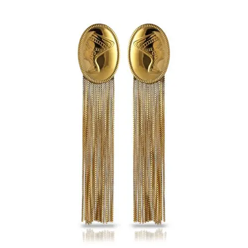 SUCRÉ COUTURE Neffie Fringe Earrings - Gold
