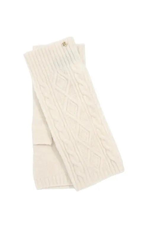 Ralph Lauren Mini Cable Fingerless Gloves - Cream