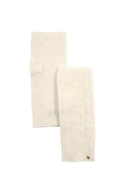Ralph Lauren Mini Cable Fingerless Gloves - Cream
