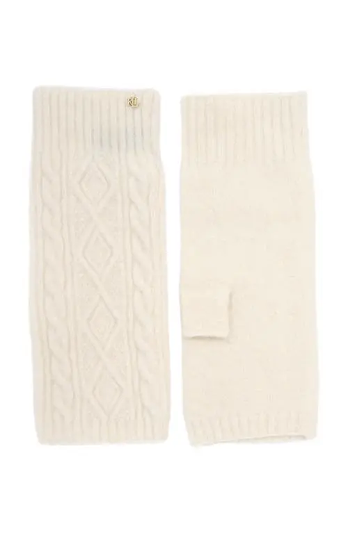Ralph Lauren Mini Cable Fingerless Gloves - Cream