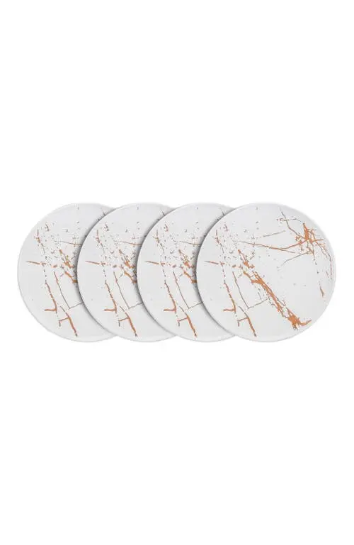 STONE + LAIN Zora Porcelain 4-piece Dinner Plate Set - White