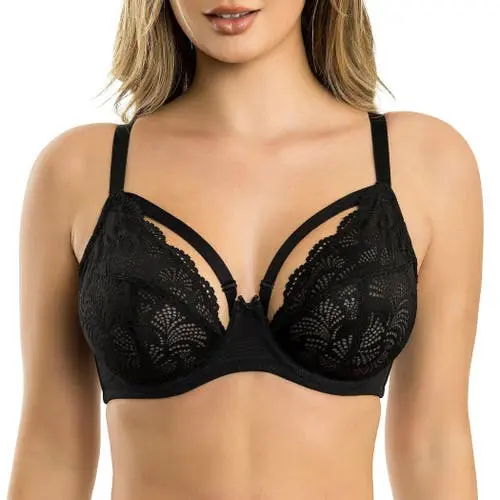 Parfait Olivia Lace Unlined Bra - Black