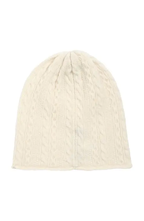 Ralph Lauren Cable Knit Slouchy Beanie - Cream