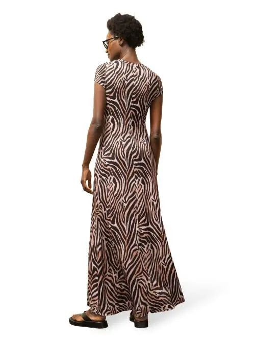 RO&ZO Zebra Print Jersey Maxi Dress