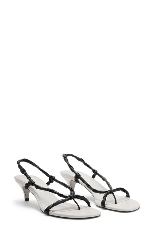 Mango Slingback Kitten Heel Sandal - White