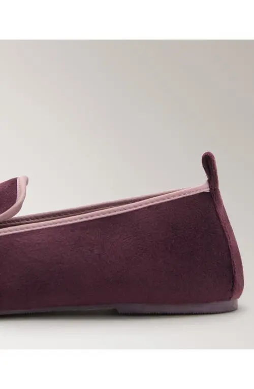 Mango Velour Loafer - Blackberry