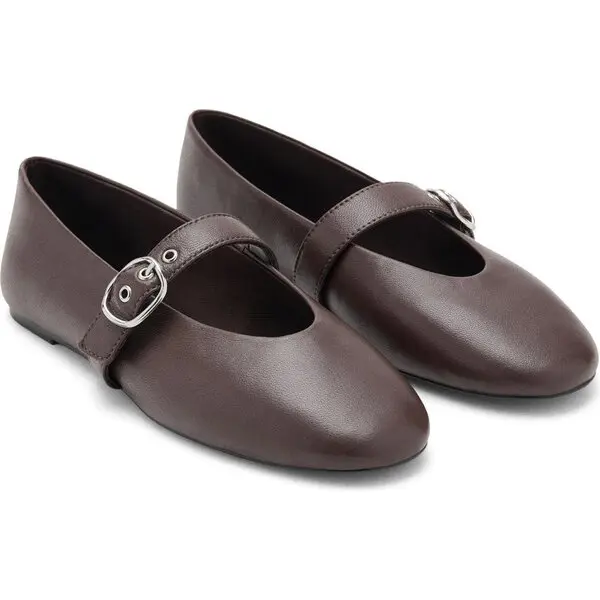 Mango Mary Jane Ballet Flat - Chocolate