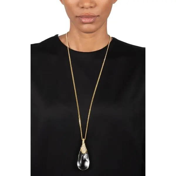 Alexis Bittar Liquid Lucite® Teardrop Pendant Necklace - Gold