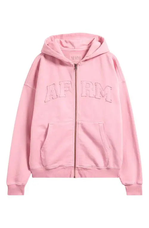 AFRM Cameron Cotton Zip Hoodie - Clay Pink