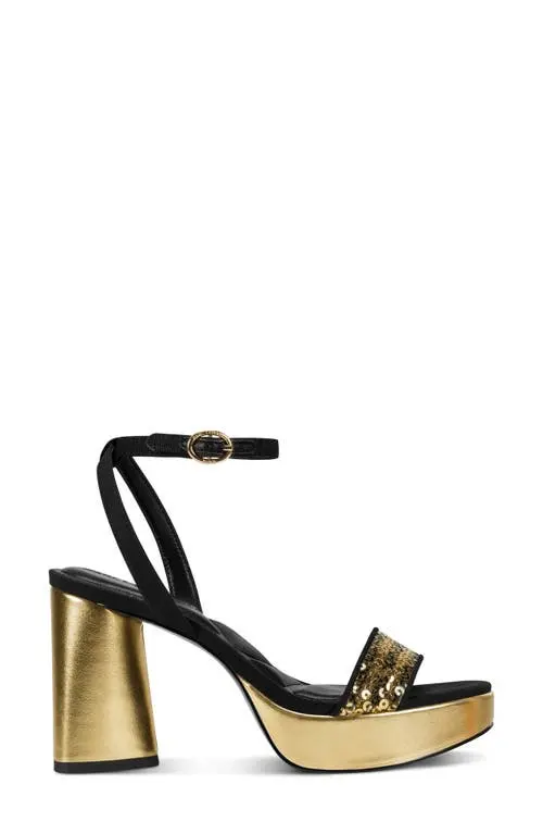 Karl Lagerfeld Paris Haden Ankle Strap Sandal - Gold/black