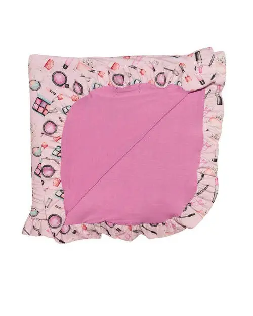 LEV BABY Makeup Print Ruffled Edge Blanket
