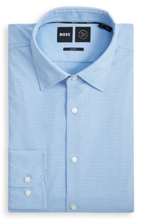BOSS Hank Kent Slim Fit Performance Stretch Dress Shirt - Light/pastel Blue