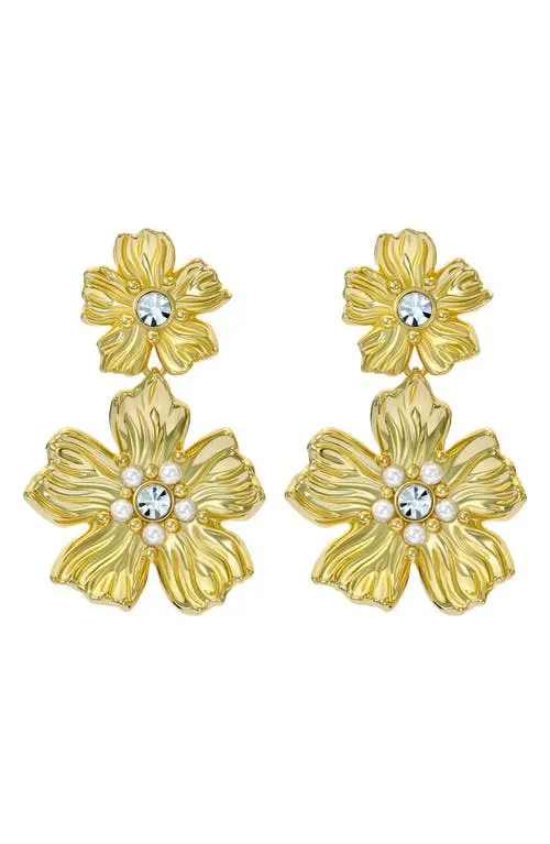Ted Baker London Pettala Flower Statement Drop Earrings - Gold Tone/pearl/clear
