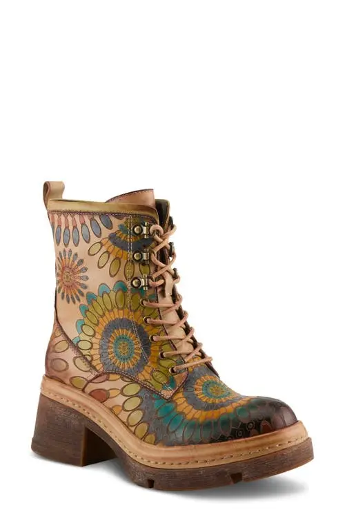 SPRING STEP SHOES Carnivale Embossed Bootie - Beige Multi