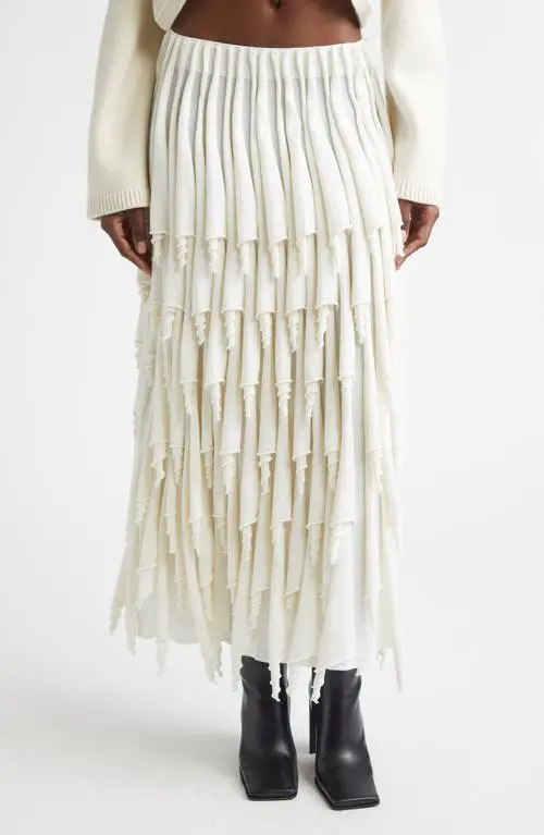 Alaïa Layered Knit Skirt - Blanc Naturel
