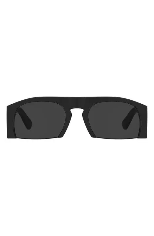 Moschino 56mm Geometric Sunglasses - Black/grey
