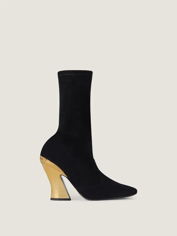 Givenchy Sculpted Suede Ankle Boots - Black/golden