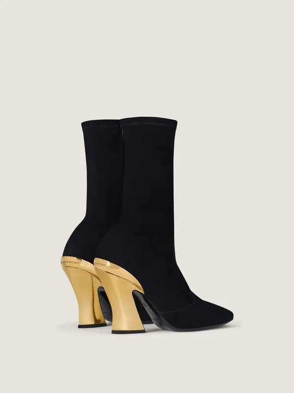 Givenchy Sculpted Suede Ankle Boots - Black/golden