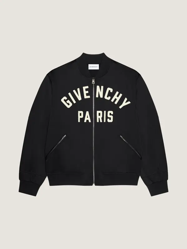Givenchy Embroidered Satin Bomber Jacket - Black