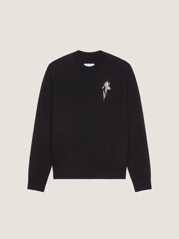 Givenchy Wool Knit Sweater With Crystal Embroidery