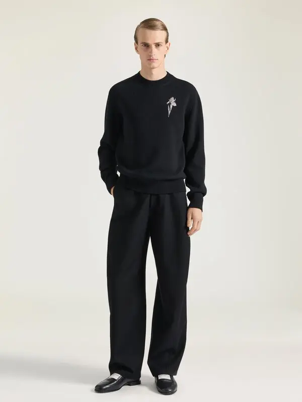 Givenchy Wool Knit Sweater With Crystal Embroidery