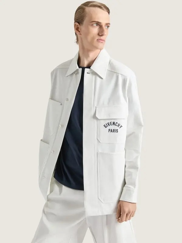 Givenchy Overshirt In Cotton With Paris Patch Pocket