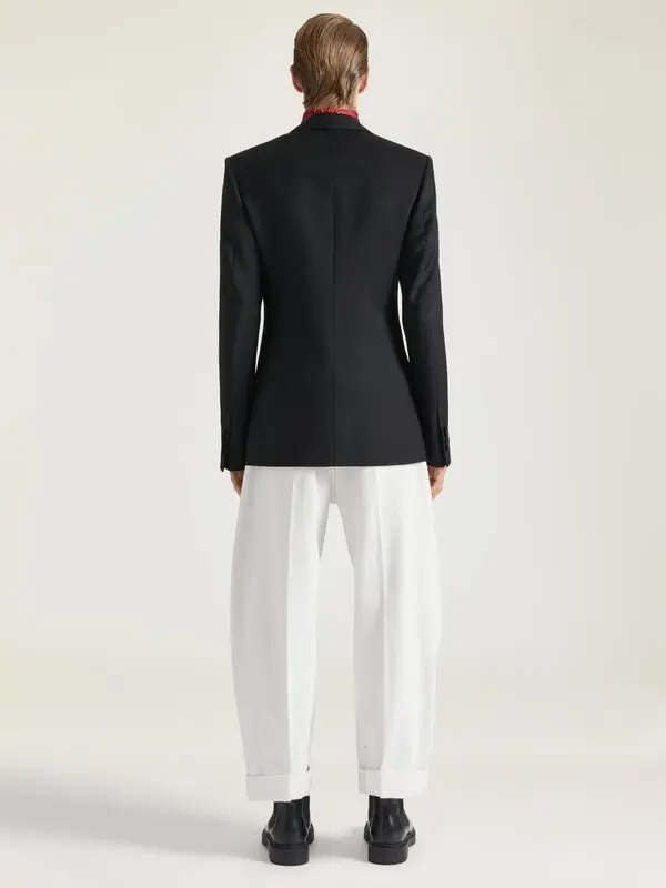Givenchy Fitted Tuxedo Jacket In Wool Mohair - Black