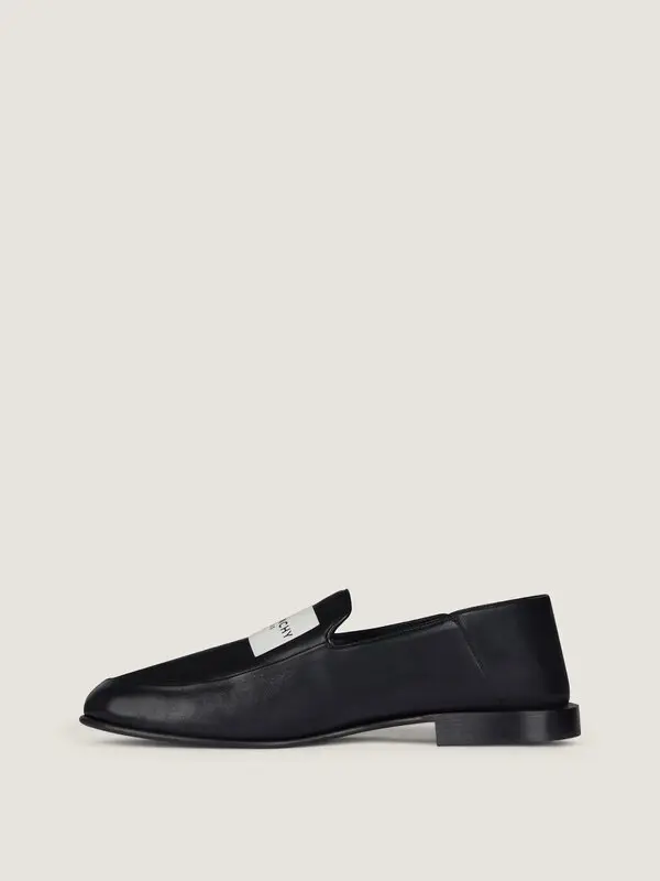 Givenchy Label Leather Loafers - Black
