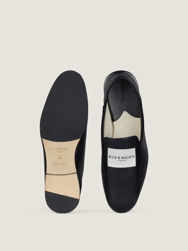Givenchy Label Leather Loafers - Black