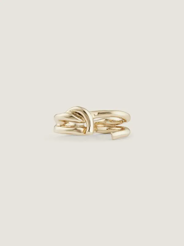 Givenchy Chain Link Double Finger Ring - Pale Golden