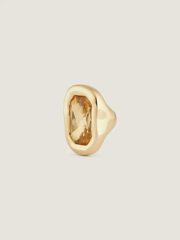 Givenchy Sculptural Crystal Ring - Brown/golden
