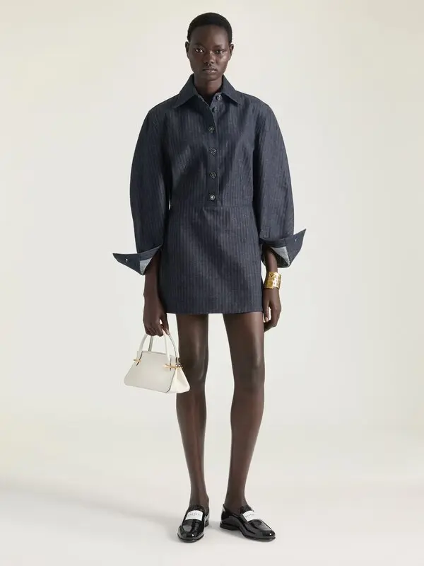 Givenchy Cocoon Mini Dress In Herringbone Denim