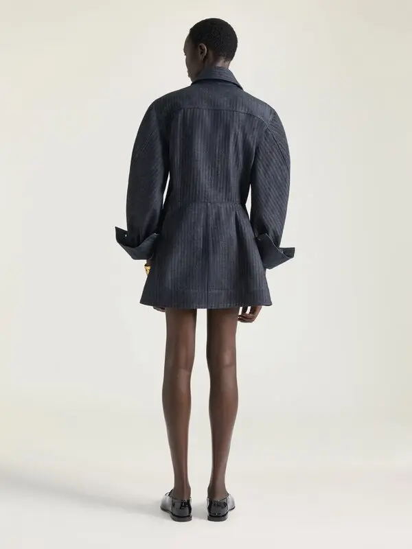 Givenchy Cocoon Mini Dress In Herringbone Denim