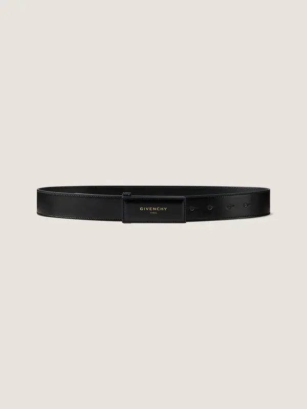 Givenchy Label Line Box Leather Belt - Black