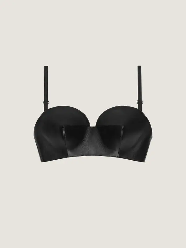 Givenchy Bullet Bra Top In Leather - Black