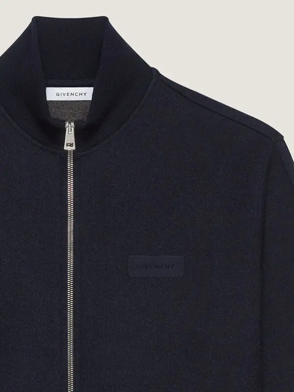 Givenchy Zipped Wool-cashmere Sweatshirt With Patch