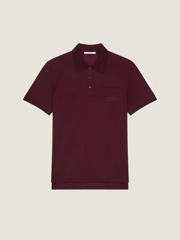 Givenchy Polo In Cotton With Patch - Burgundy