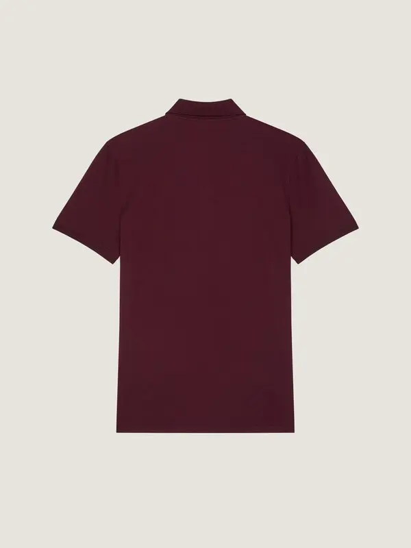 Givenchy Polo In Cotton With Patch - Burgundy