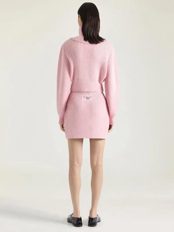 Givenchy Mini Pencil Skirt In Wool - Light Pink