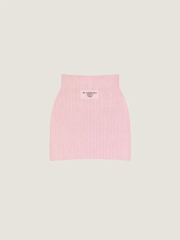 Givenchy Mini Pencil Skirt In Wool - Light Pink