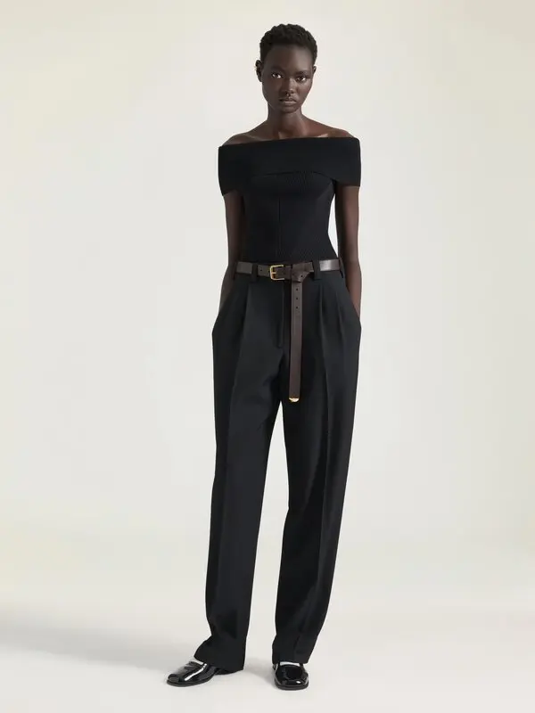 Givenchy Double Pleat Wool Pants - Black
