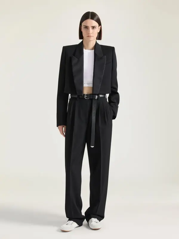 Givenchy Double Pleat Wool Pants - Black