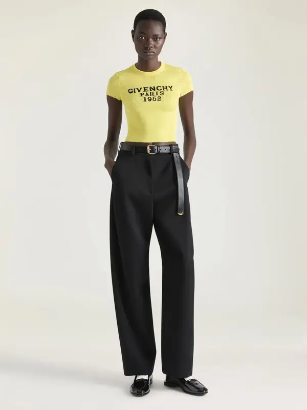 Givenchy Cropped Ribbed Knit Top - Acid Yellow