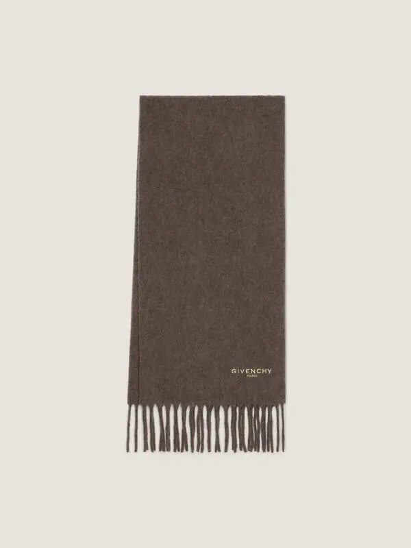 Givenchy Paris Large Scarf In Alpaca Wool - Caramel Brown