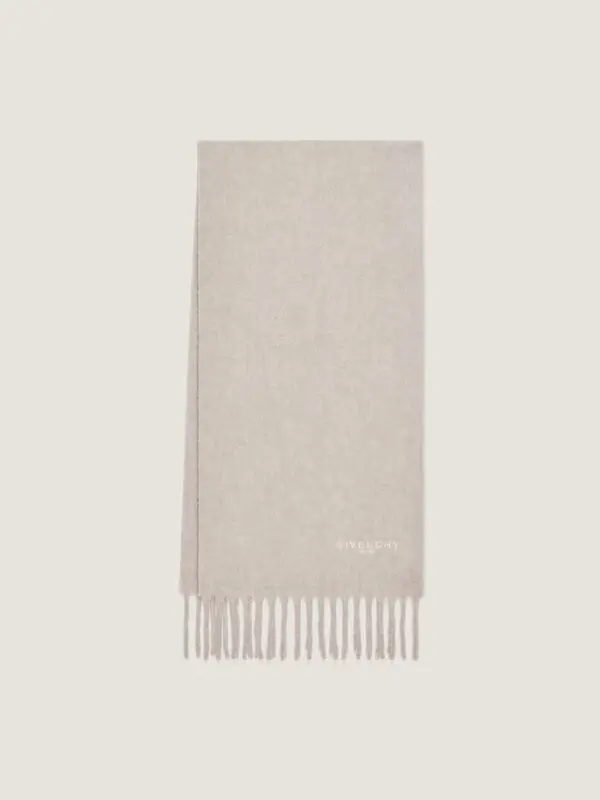 Givenchy Paris Large Scarf In Alpaca Wool - Marble Grey