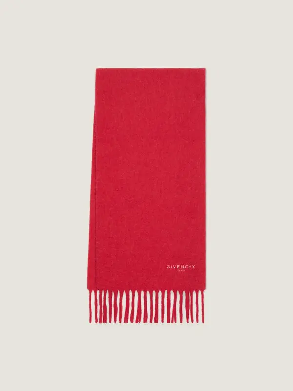 Givenchy Paris Large Scarf In Alpaca Wool - Vermillon