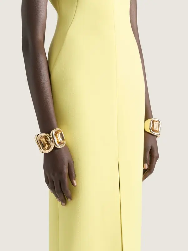 Givenchy Sculptural Crystal Cuff - Brown/golden