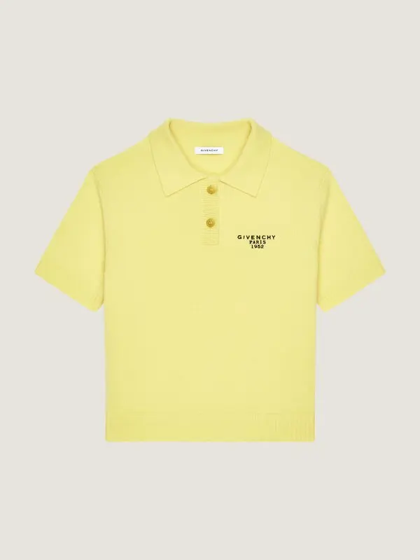Givenchy Polo Top In Wool And Cashmere - Acid Yellow