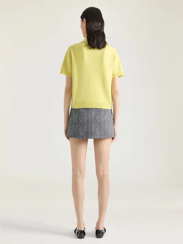Givenchy Polo Top In Wool And Cashmere - Acid Yellow