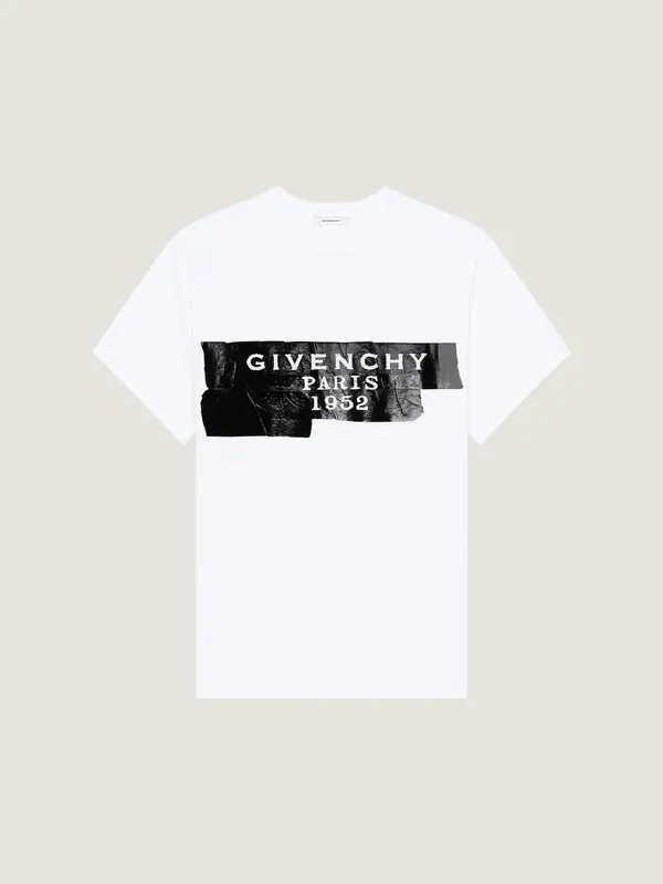 Givenchy T-shirt With Tape Print - White